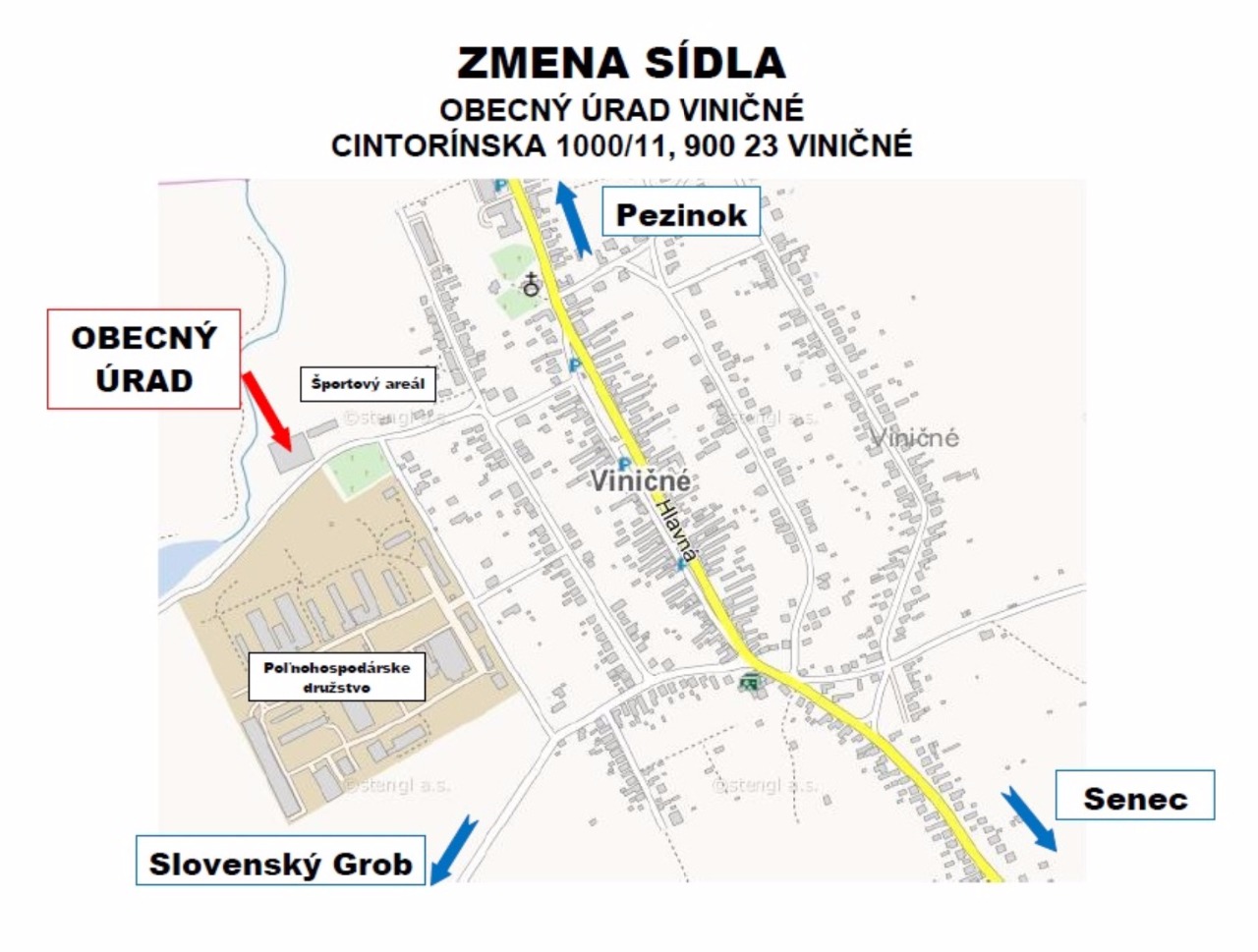 Mapa ulíc :: Obec Viničné